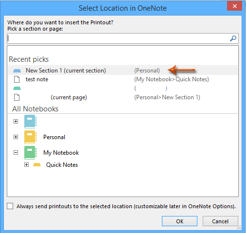 How to convert notes to OneNote in Outlook?