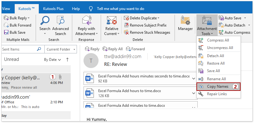 How To Copy All Attachments Names When Replying In Outlook 