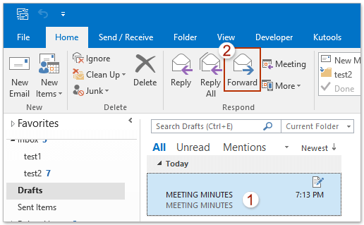 How to copy and reuse draft email in Outlook?