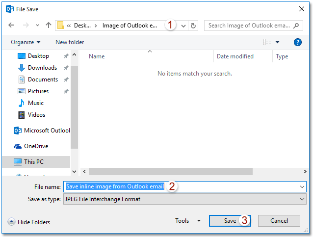 How to copy or save all inline/embedded images from one email in Outlook?