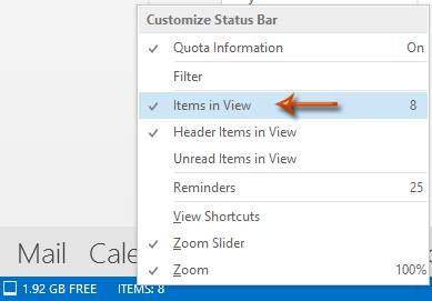 How to count number of contacts in Outlook?