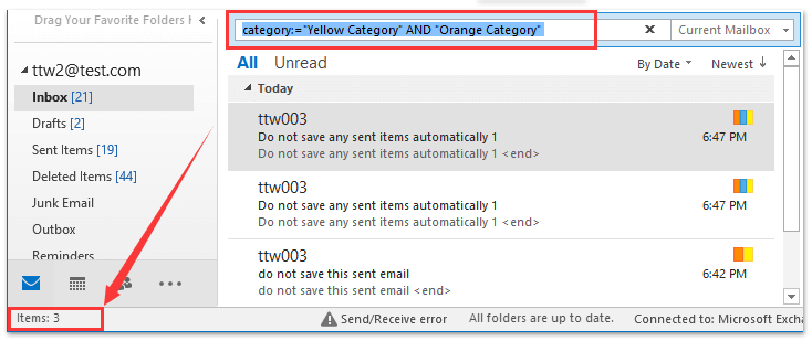 How to count emails by category in Outlook?