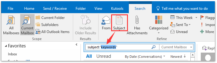 How to count the number of emails by subject in Outlook?