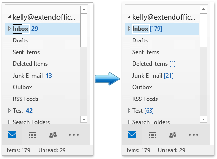How to count the total number of items (emails) in all folders in Outlook?