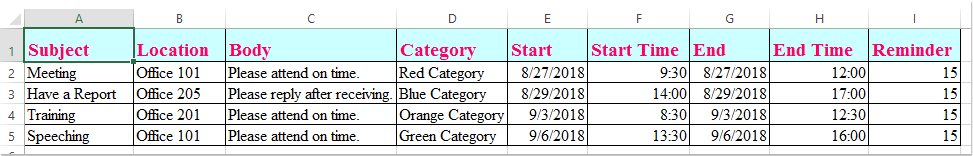 How to create appointment from Excel data? How to create appointment from Excel data?