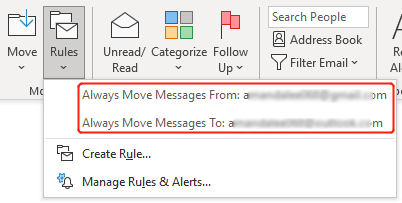 How to create a folder to organize emails containing specific people in Outlook?