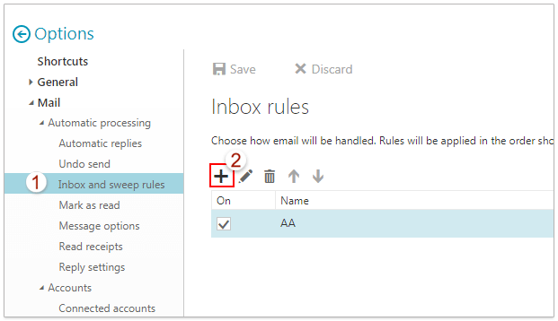 How to create a rule in Outlook.com?