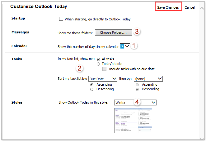 How to customize Outlook’s Today page/form?