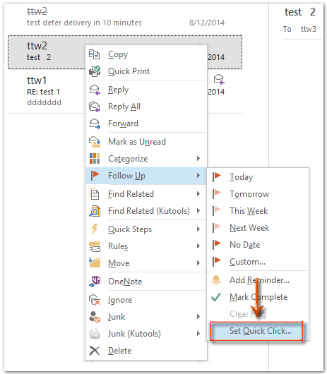 How to change the default follow-up time in Outlook?
