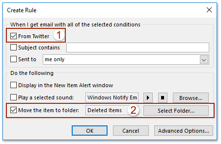 How to delete all emails from same sender address in Outlook?