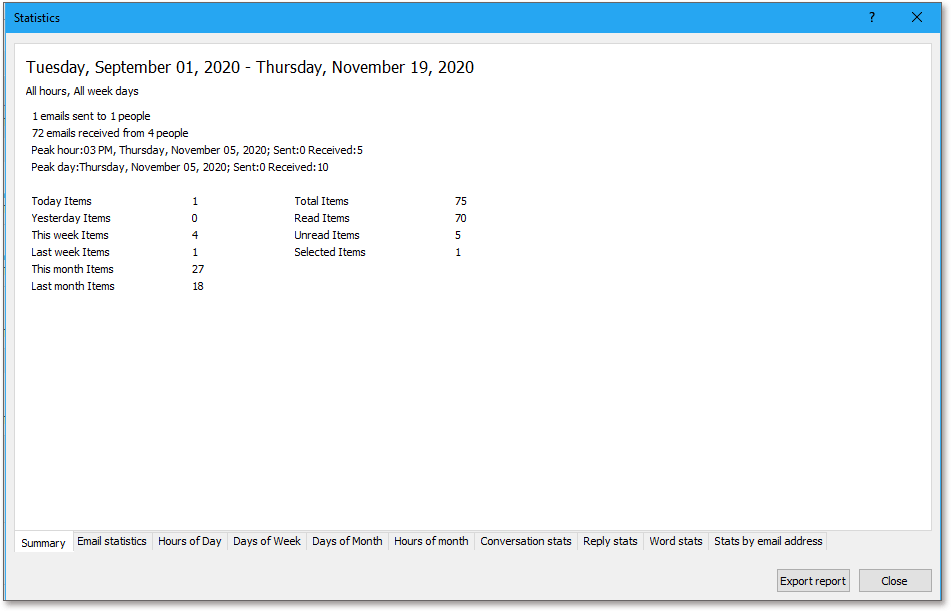 How To Display Total Number Of Messages In One Folder Or All Folders In