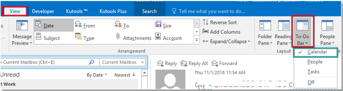 How to always display upcoming appointments in Outlook?