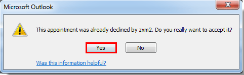 How to accept declined meeting (meeting you declined) in Outlook?