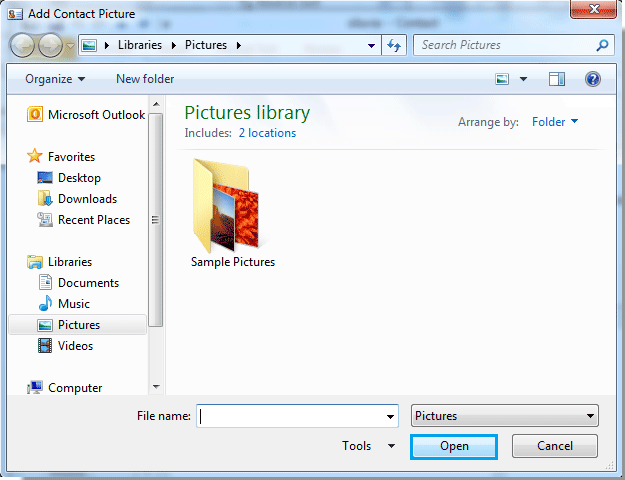 How to add, change or remove picture/photo for contact in Outlook?
