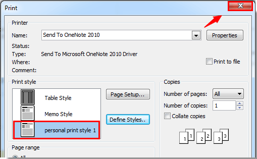 How to add new print style in Outlook?