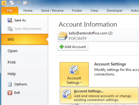 How to add, close and remove data file in Outlook?
