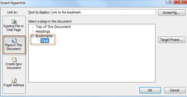 How to add bookmarks in Outlook?
