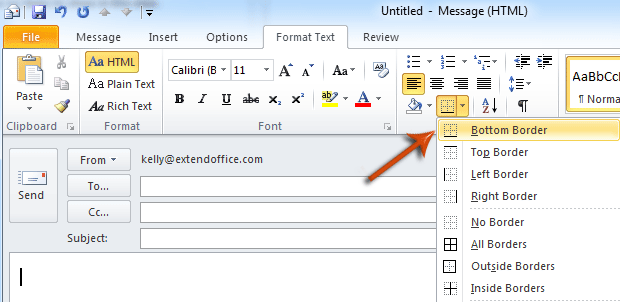 How To Add And Remove Horizontal Line In Outlook 