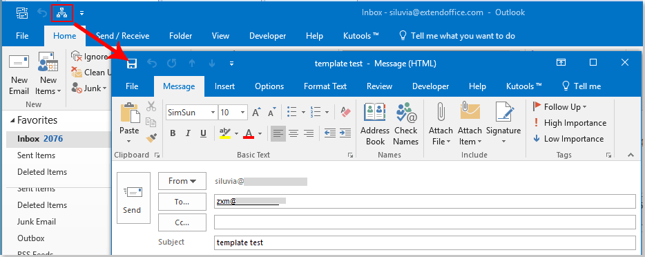 How to assign a quick launch button to a template in Outlook?
