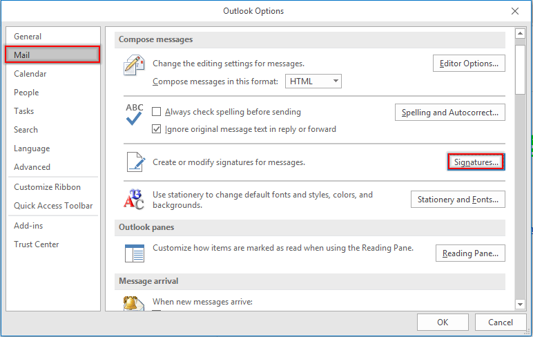 How to automatically change signature based on recipients in Outlook?