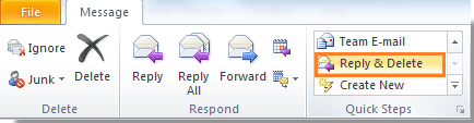 How to automatically delete email after replying in Outlook?