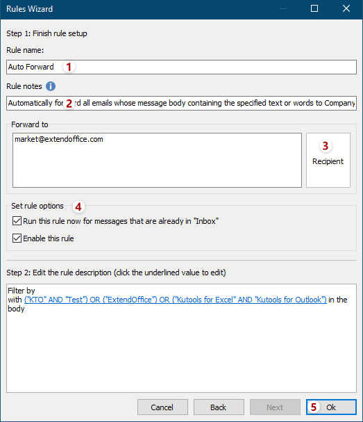 How to auto forward email messages in Outlook?