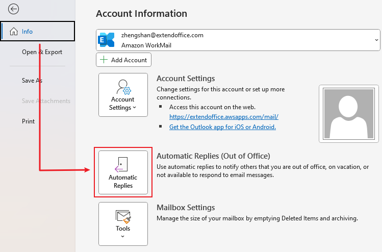 How to set up auto reply (out of office) in outlook?
