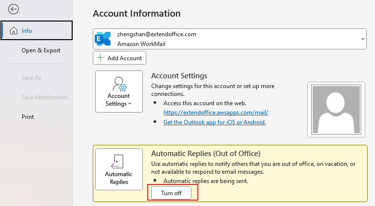 How to set up auto reply (out of office) in outlook?