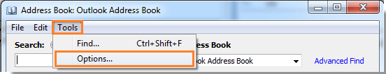 How to change the default address book in Outlook?