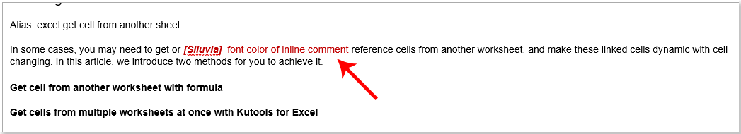 How to change the default font color of inline comments in Outlook?