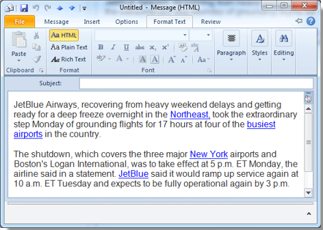 How to change hyperlink color in Outlook?