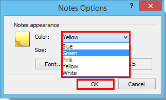 How to change the note color in Outlook?