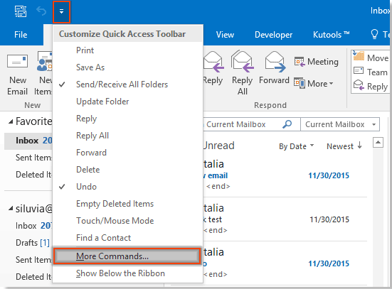 How to choose a specific account to send email in Outlook?