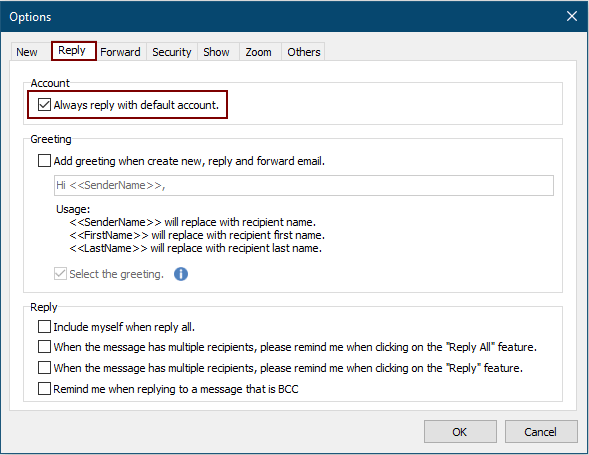 How to choose a specific account to send email in Outlook?
