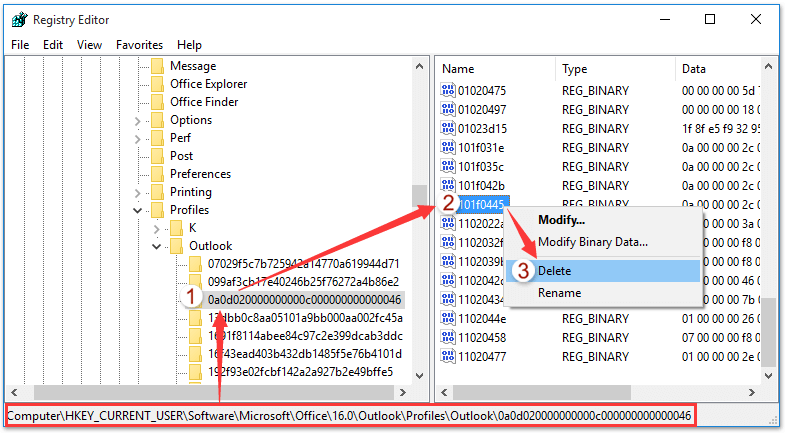 How to clear or remove recent search history (search cache) in Outlook?