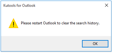 How to clear or remove recent search history (search cache) in Outlook?