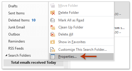 How to count total number of incoming emails per day in Outlook?