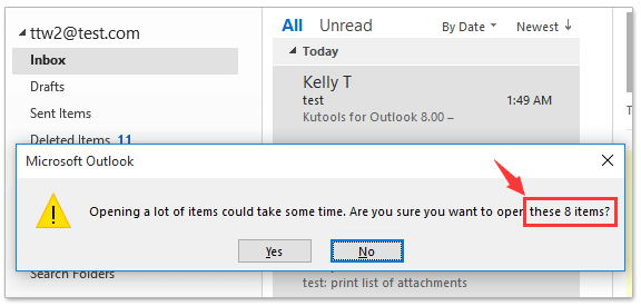How to count total number of selected emails in Outlook?