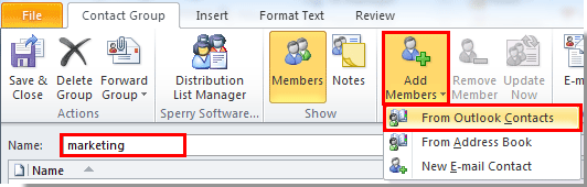 How to create distribution list from email recipients in Outlook?