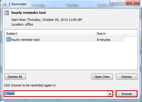 How to create hourly recurrence (every hour) reminder in Outlook?