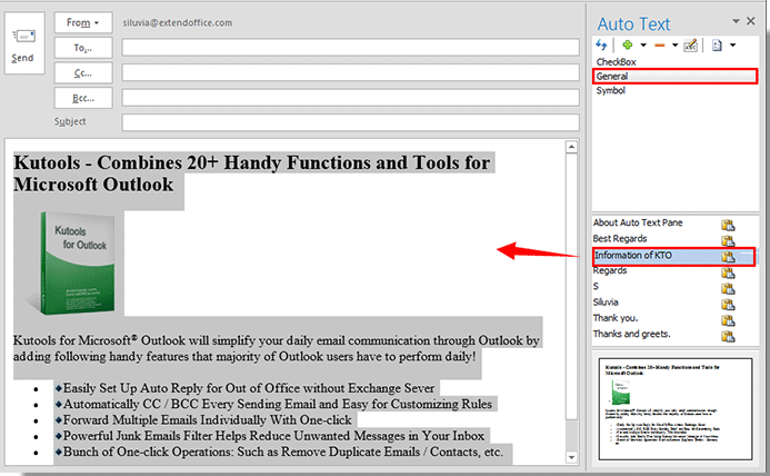 How To Create Or Insert Quick Parts reusable Entries In Outlook 