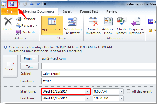 How to create recurring meeting/appointment at different times in Outlook?