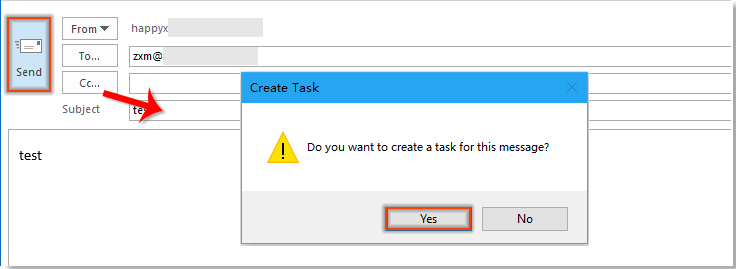 How to auto create a task when sending email in Outlook?
