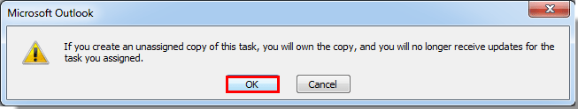 How to create an unassigned copy of an assigned task in Outlook?