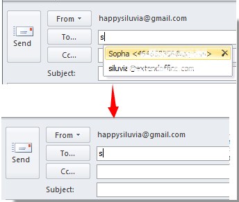 How to disable autocomplete name suggesting in Outlook?