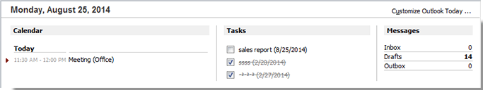 How to enable or disable Outlook Today in Outlook?