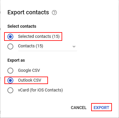 How to import contacts from Google to Outlook?