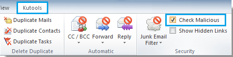 How to get phishing warning in receiving email messages in Outlook?