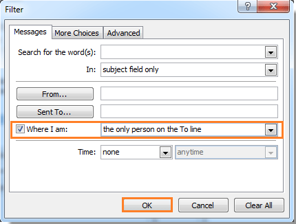 How to highlight emails sent only to me in Outlook?