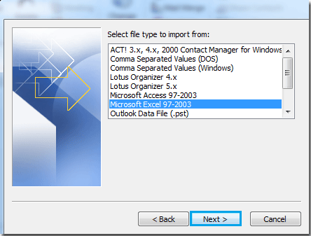 How to import contacts into Outlook from Excel?